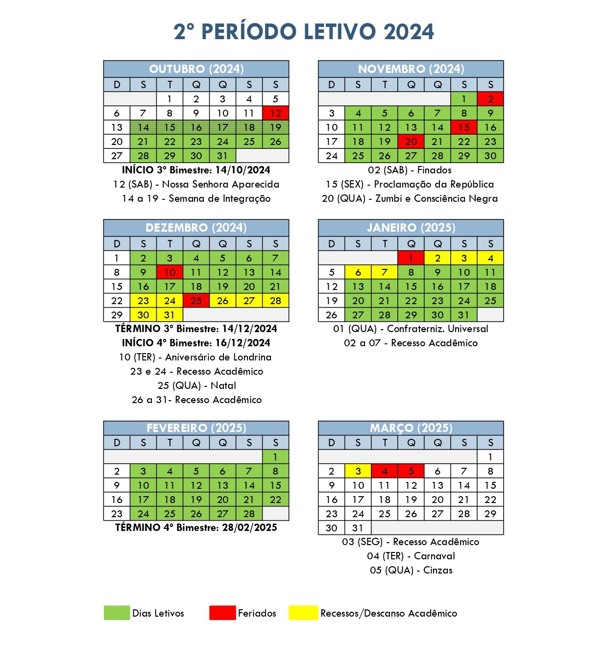 Calendário UEL 2024: veja calendário acadêmico do ano letivo